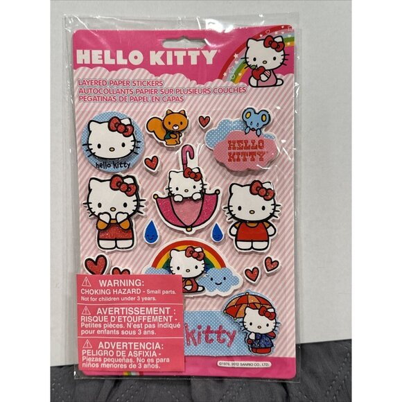 Hello Kitty | Other | New Hello Kitty Layered Paper Stickers Rainbow ...